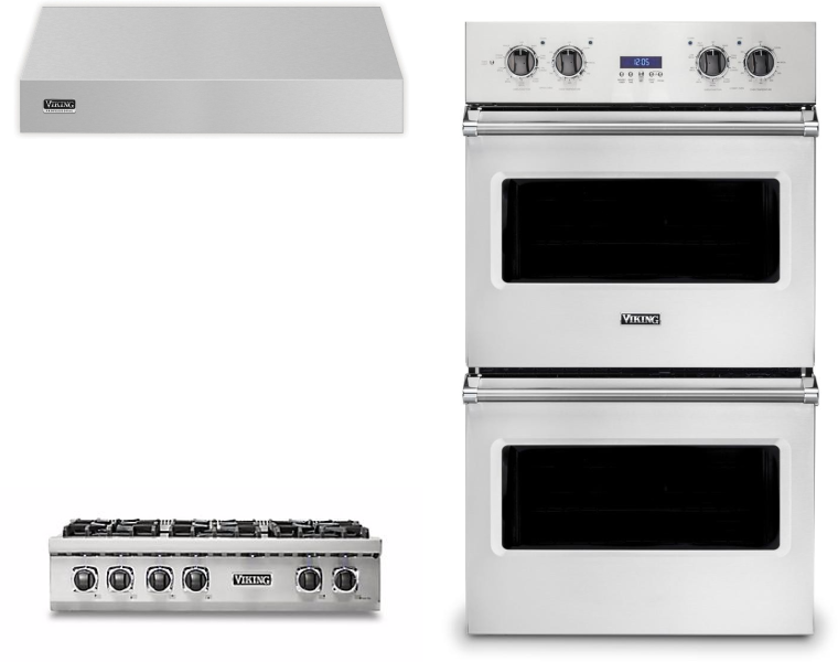 Viking VICTWORH111 3 Piece Kitchen Appliances Package in Stainless ...